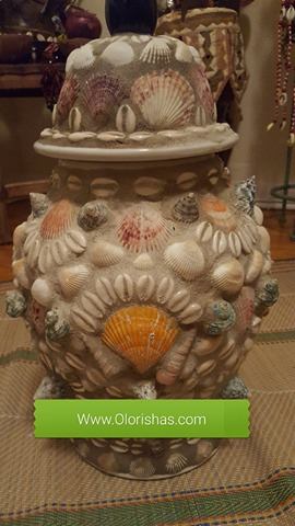 Olokun Tinaja Decorated with Seashells – Orisha Books & Beads